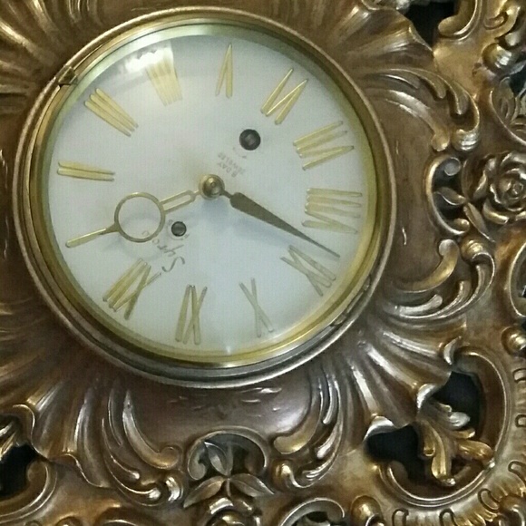 Syroco | Wall Decor | Vintage Syroco Clock Gold Open Glass Face To ...